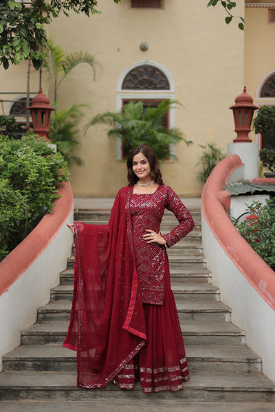 Explore wide collection of Sharara Suits & Palazzo Suits Online in ...